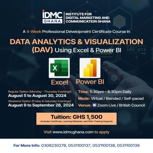 Data Analytics and Visualization (DAV) - Institute for Digital Marketing and Communication Ghana